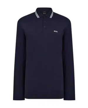 Hugo Boss Navy Blue Long-sleeved Polo Shirt