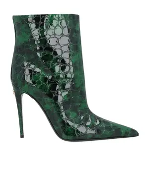 Dolce & Gabbana Croc-embossed Ankle Boots - Green