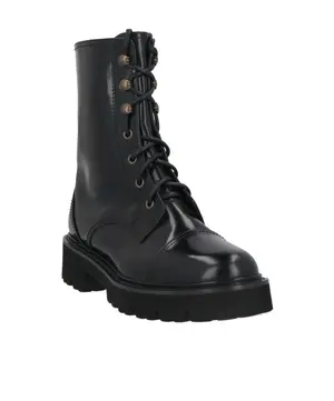 Dolce & Gabbana Glossed Leather Combat Boots