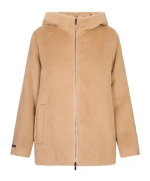 Peserico Zip-up Hooded Jacket With Long Sleeves And Side Pockets