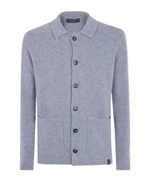 ZANONE Button-up Collared Cardigan With Ribbed Knit And Patch Pockets