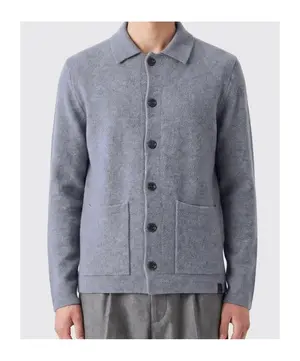 ZANONE Button-up Collared Cardigan With Ribbed Knit And Patch Pockets