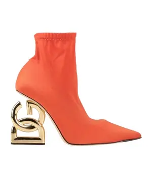 Dolce & Gabbana Solid Color Ankle Boots - Orange