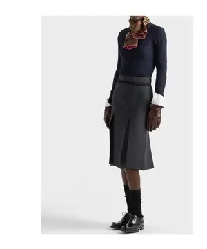 Prada Crew Neck Long Sleeve Sweater - Blue