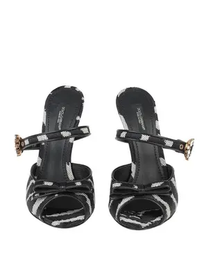 Dolce & Gabbana Zebra Print Leather Sandals With Bow Detailing