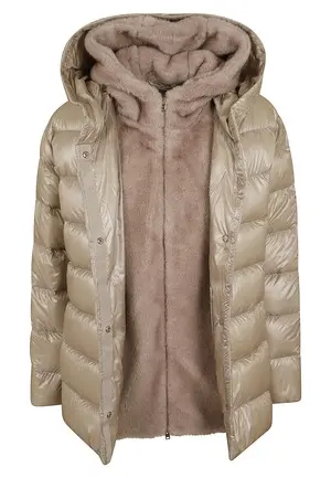 Herno Hooded Faux Fur Down Jacket
