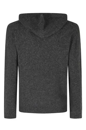 ROBERTO COLLINA Long-sleeved Hooded Sweater - Black