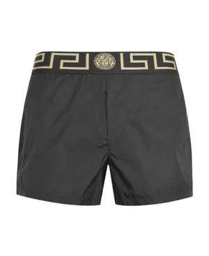 Versace Logo Swimming Trunks - Black