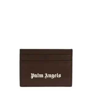Palm Angels Logo Card Holder - Brown