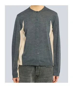 SEMICOUTURE Knit Cardigan With Contrasting Panels