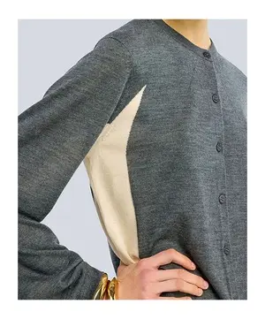 SEMICOUTURE Knit Cardigan With Contrasting Panels