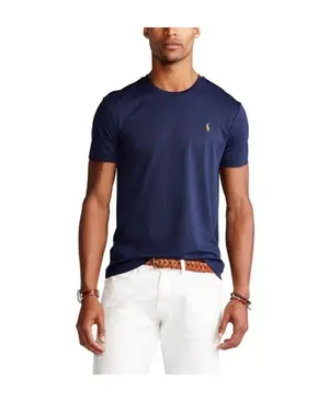 Polo Ralph Lauren Navy Round-neck Logo T-shirt - Blue