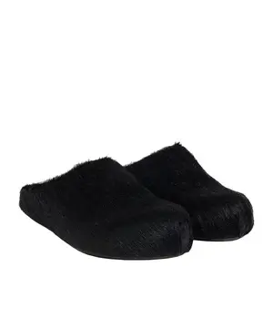 Marni Fur Mules - Black