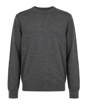 Peserico Crew Neck Long Sleeve Knit Top With Ribbed Trim