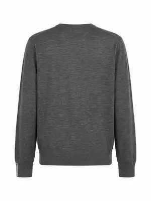 Peserico Crew Neck Long Sleeve Knit Top With Ribbed Trim