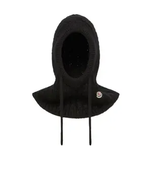 Moncler Cable Knit Alpaca Blend Balaclava - Black