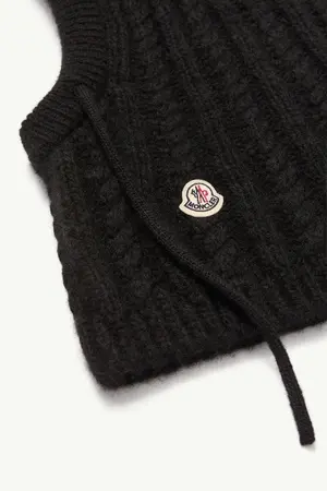 Moncler Cable Knit Alpaca Blend Balaclava