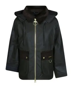 Barbour Hooded Zip-up Jacket - Black