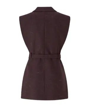 Pinko Belted Sleeveless Blazer Jacket
