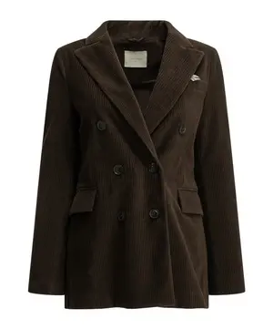 CIRCOLO 1901 Double-breasted Corduroy Blazer - Brown