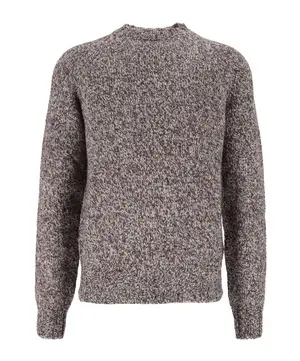BALLANTYNE Crew-neck Knit Top With Ribbed Cuffs And Hem - Gray