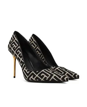 Balmain Jacquard Logo High Heels