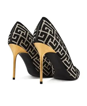 Balmain Jacquard Logo High Heels