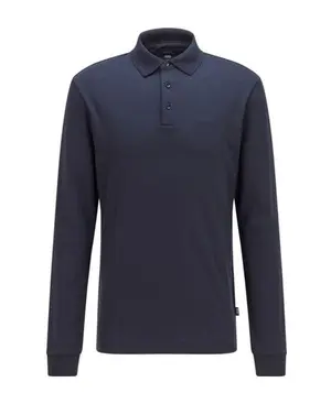 Hugo Boss Navy Blue Long-sleeved Polo Shirt