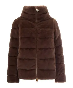 Herno Fur Down Jacket - Brown