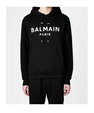 Balmain Logo Cotton Printed Hoodie