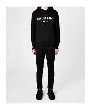 Balmain Logo Cotton Printed Hoodie