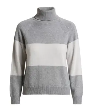 Peserico Striped Turtleneck Sweater - Gray