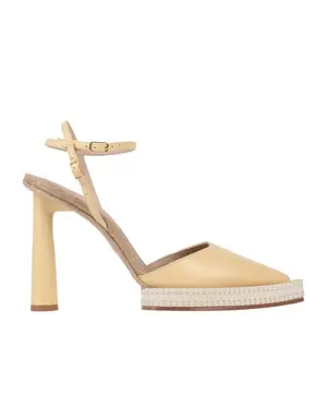 Jacquemus Pointed Toe High Heel Platform Sandals - Beige