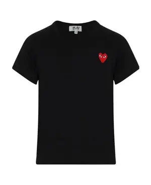 Play Comme Des Garcon Item O-neck Short-sleeved T-shirt - Black