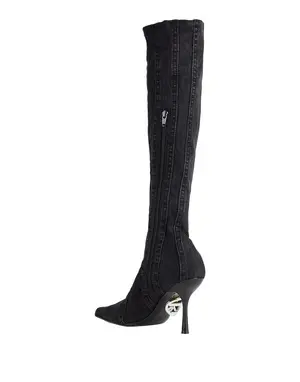 DIESEL® Denim Knee-high Boots With Appliqués