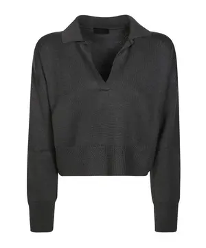 DONDUP Regular Fit Knitted Polo Shirt - Black