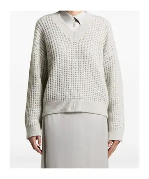 Peserico V-neck Jumper - Mercury Ash