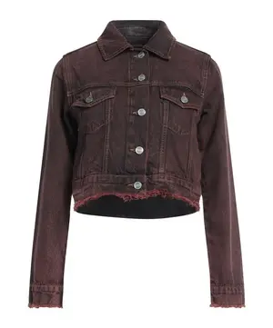 GANNI Denim Trucker Jacket With Fringes - Black