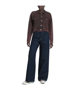 GANNI Denim Trucker Jacket With Fringes