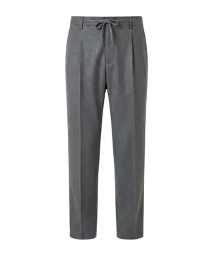 Peserico Tailored Trousers With Drawstring Waist And Pressed Crease - Black