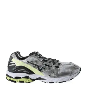 Mizuno Round Toe Sneakers With Metallic Silver Finish