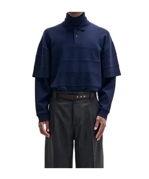 DARKPARK Zack Double Sleeve Stripes Polo Shirt - Navy