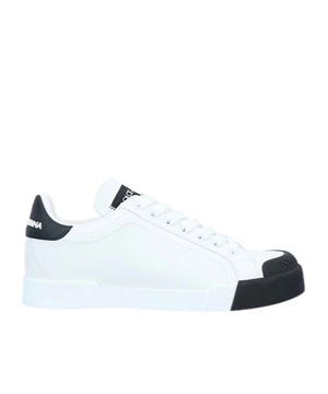 Dolce & Gabbana Two-color Leather Sports Shoes - White