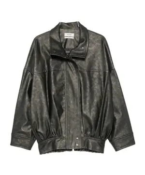 SYSTEM Panelled High-neck Biker Jacket - Black