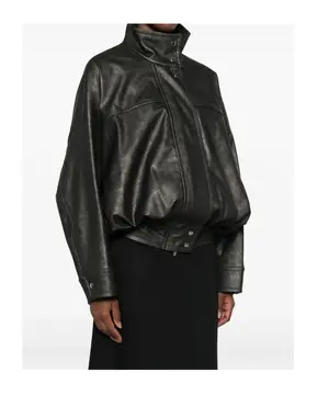 SYSTEM Panelled High-neck Biker Jacket