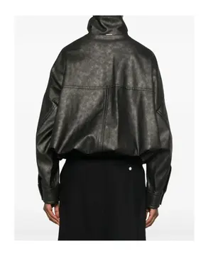 SYSTEM Panelled High-neck Biker Jacket