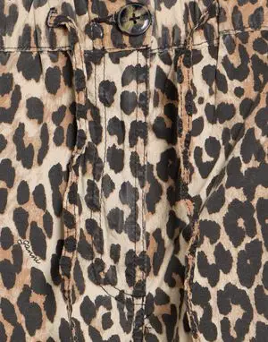 GANNI Leopard Print Trousers - Brown