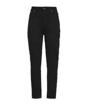 GANNI Solid Color Casual Pants - Black