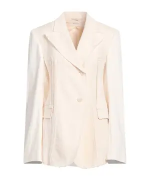 Sportmax Denim Single-breasted Blazer With Lace-up Detail - Beige