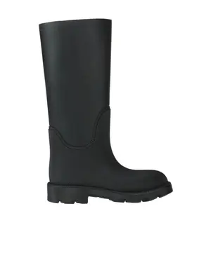 Burberry Solid-color Rubber Rain Boots - Black
